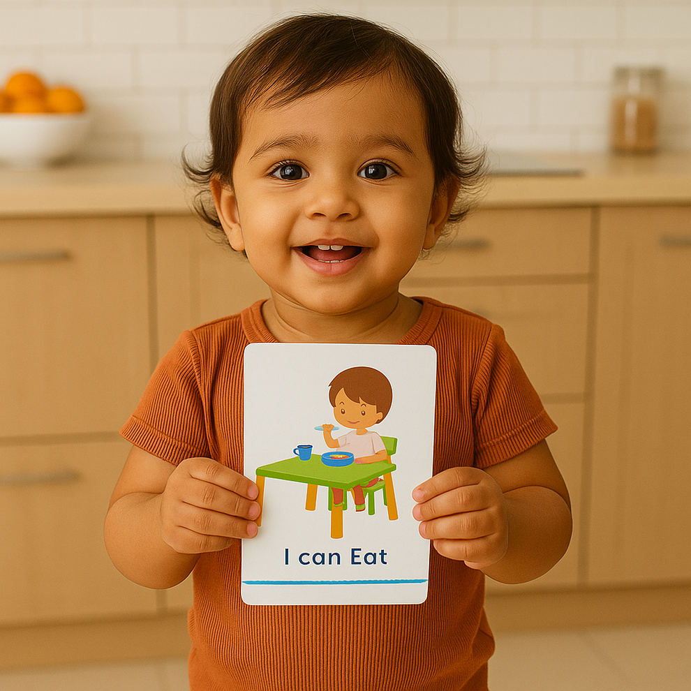 PiK A BOO Verbs & Positive Words Flash Cards | Early Learning for Kids