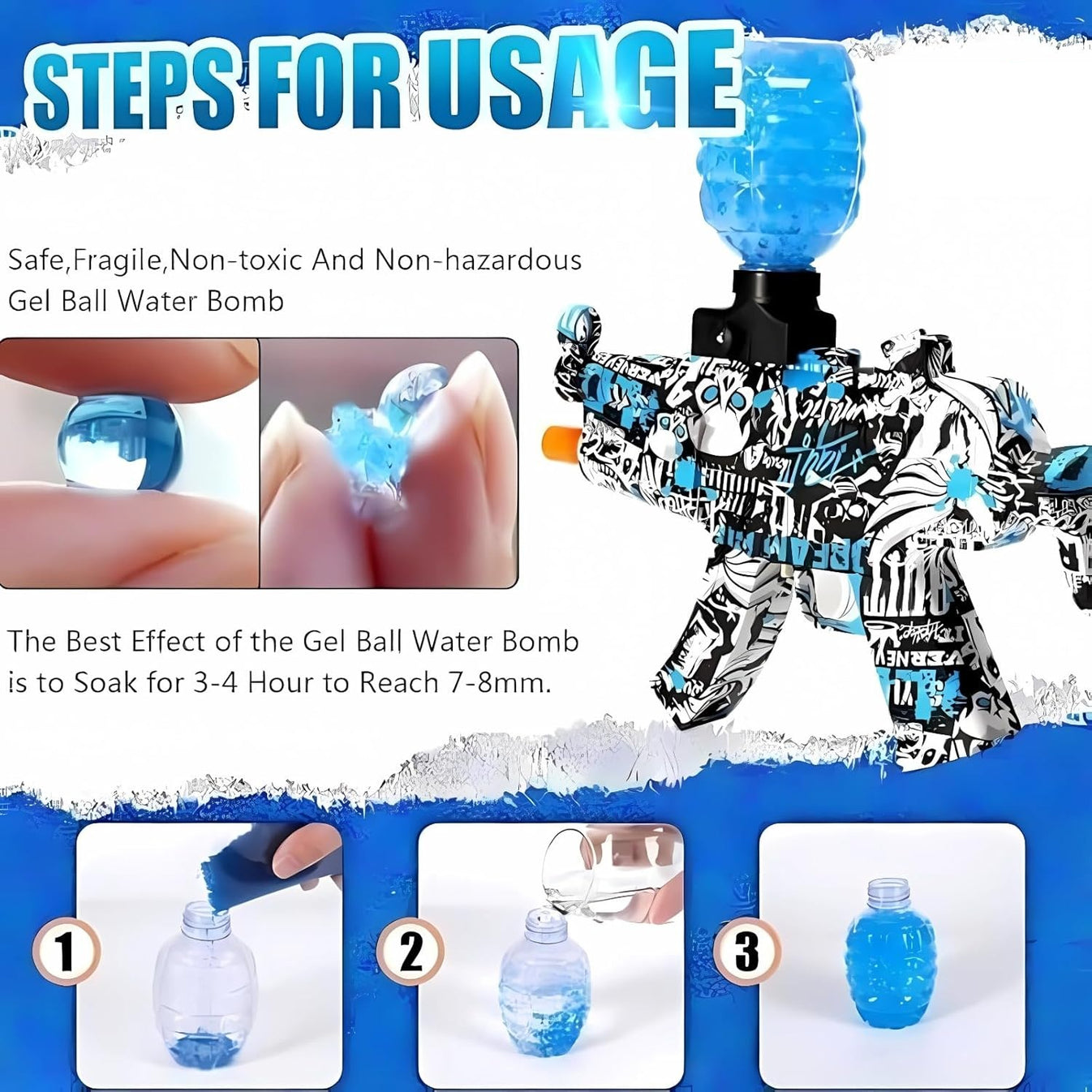 Water Bullet Toy Gun – Electric Gel Blaster for Kids & Teens | PiK A BOO